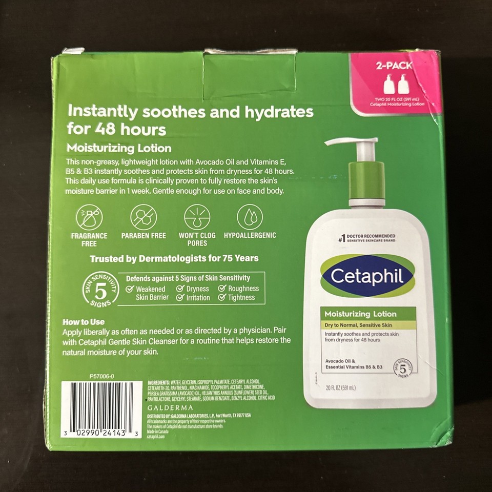 Cetaphil Moisturizing Lotion, Dry to Normal Sensitive Skin, 20 fl oz (2 ...