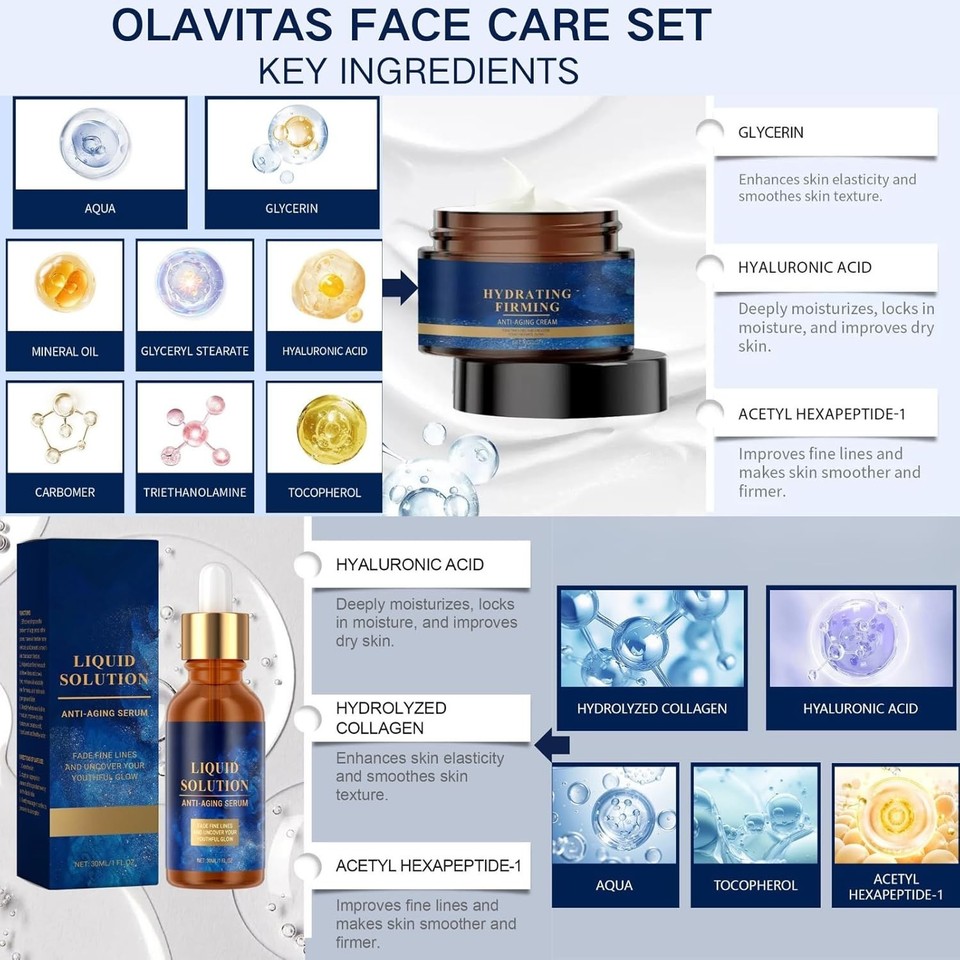 Olavita Anti Wrinkle Serum & Cream, Olavita BOX- Liquid Solution Serum ...