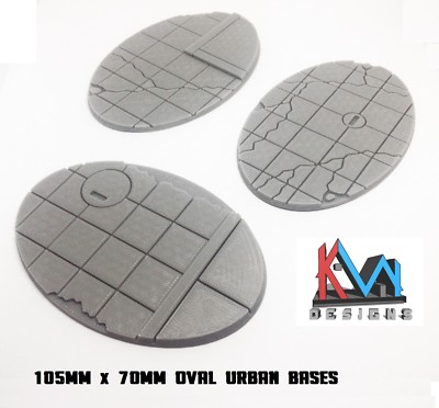 3D Printed - 105x70mm Oval Scenic Urban City Street Bases | eBay