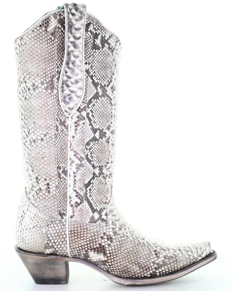 Corral Women's Natural Exotic Python Boot - Snip Toe - A3798 | eBay