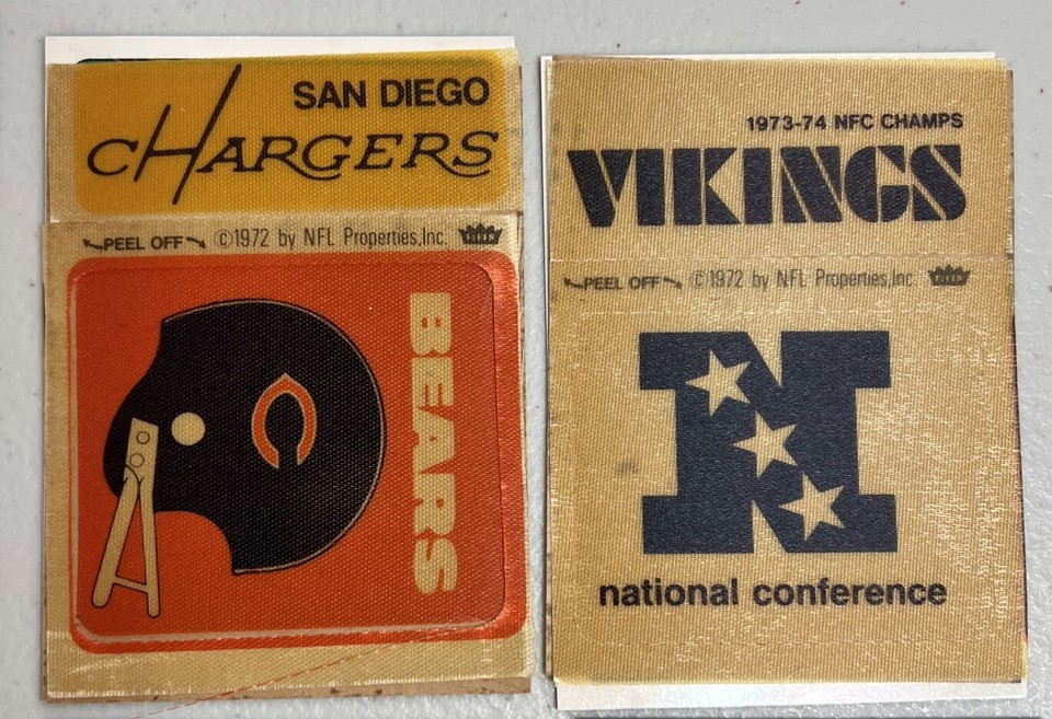 1968-1972 Fleer Baseball & Football Team Logos Cloth Stickers / Patches ...