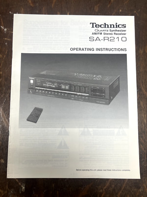 Technics SA-R210 Stereo Receiver Operating Instructions Manual ...