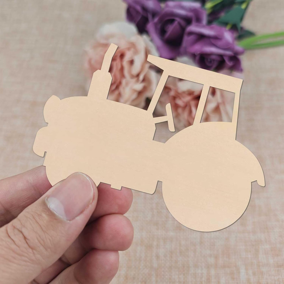 20Pcs Tractor Wood Cutouts Crafts Blank Wooden Tractor Shaped Hanging ...