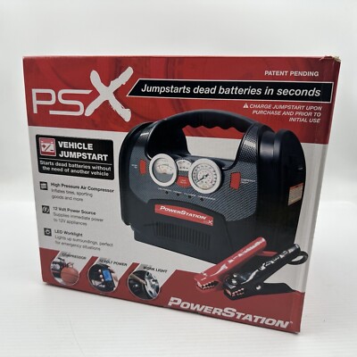 Power Station PSX Jump Starter Air Compressor 12 Volt With Worklight ...