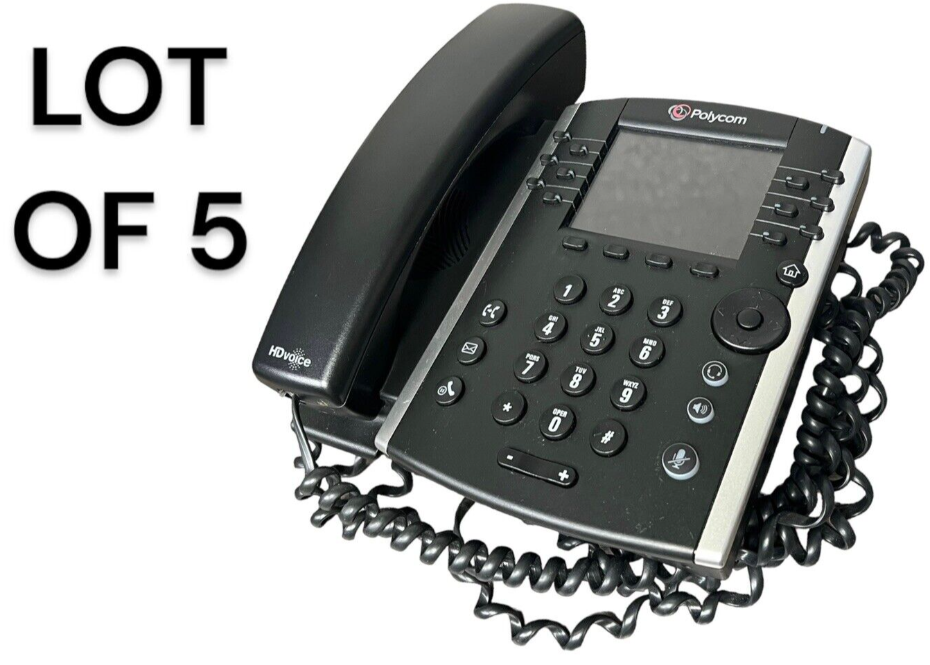 (LOT OF 5) POLYCOM VVX410 VOIP GIGABIT HD VOICE PHONE 2201-46162-001 ...