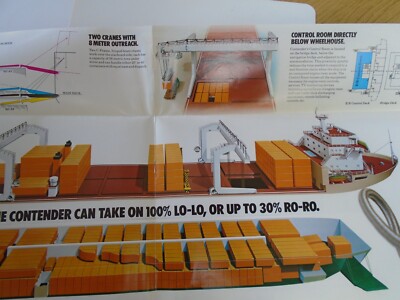 CONTENDER SEA CONTAINER SHIP VINTAGE SHIPPING LINE BROCHURE | eBay
