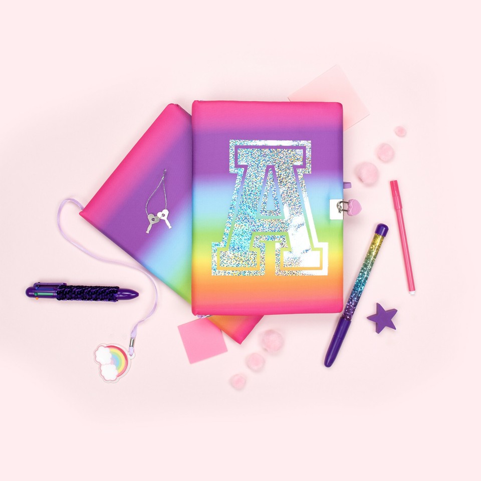 Personalised Secret Diary for Girls Lockable Rainbow Notebook with ...