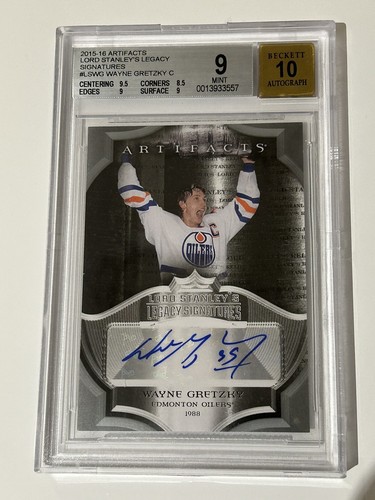 Wayne Gretzky 2015-16 UD Artifacts Lord Stanley's Legacy Signatures BGS ...