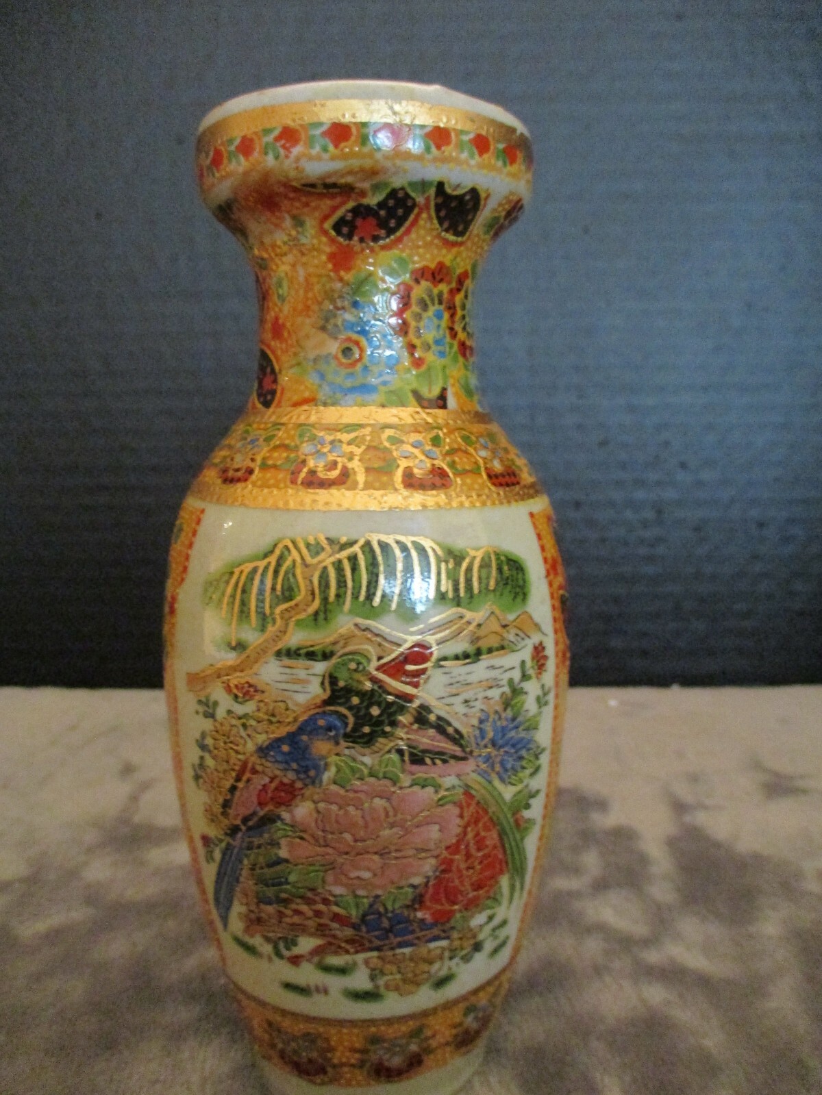 ANTIQUE MARKED SMALL CHINESE VASE BIRDS FLOWERS 6 1/4" TALL | eBay