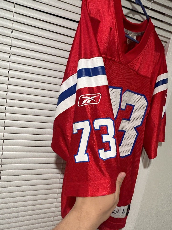 Reebok Gridiron JOHN HANNAH No. 73 NEW ENGLAND PATRIOTS (L) Football ...
