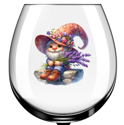x12 Floral Spring Gnome Gonk Colourful glass vinyl decal stickers vb846 ...