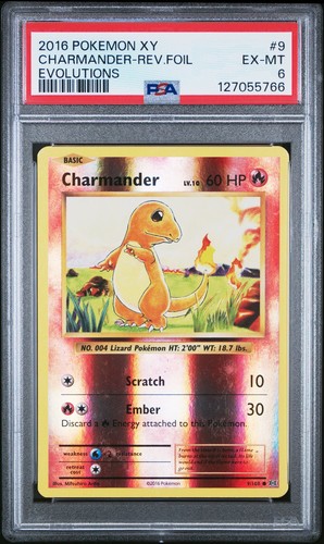 2016 POKEMON XY EVOLUTIONS #9 CHARMANDER-REVERSE FOIL PSA 6 | eBay
