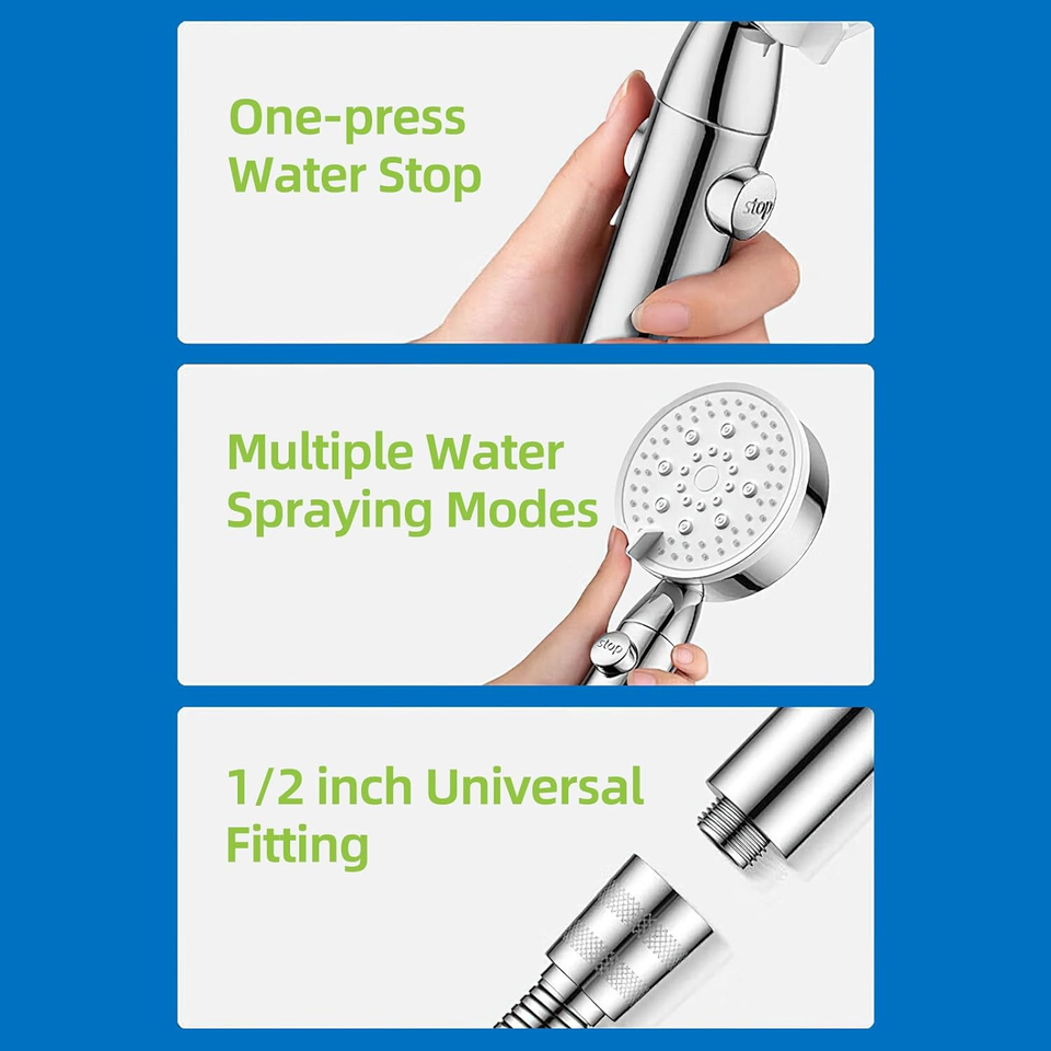 Shower Head,5 Functions High Pressure Shower Heads with Handheld,With ...