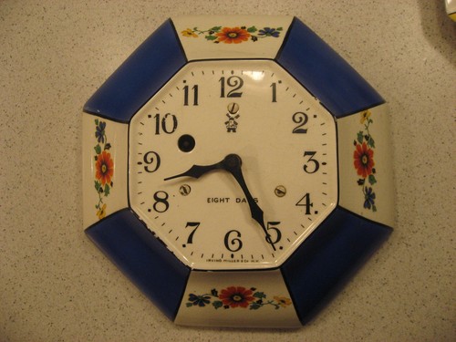 Irving Miller & Co, N. Y. Eight Days Porcelain Wall Clock UNTESTED ASIS ...