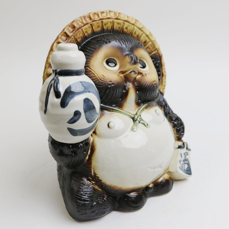 Shigaraki Yaki Tanuki Japanese Raccoon Dog Tokkuri Pottery Lucky Charm New | eBay
