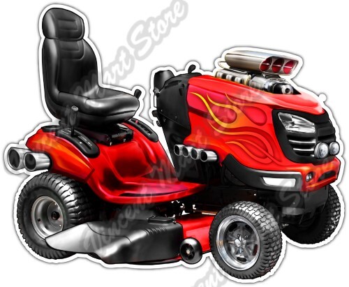 Chop Tractor Lawn Mower Landscaping Grass Car Bumper Vinyl Sticker ...