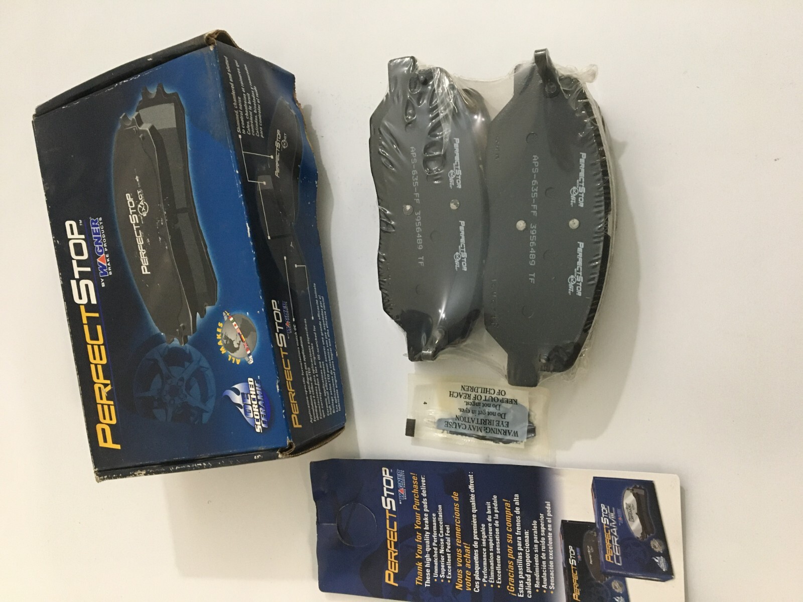 PERFECT STOP PS1202C Ceramic Brake Pad (1 Set of 4 Pieces) MADE IN USA ...