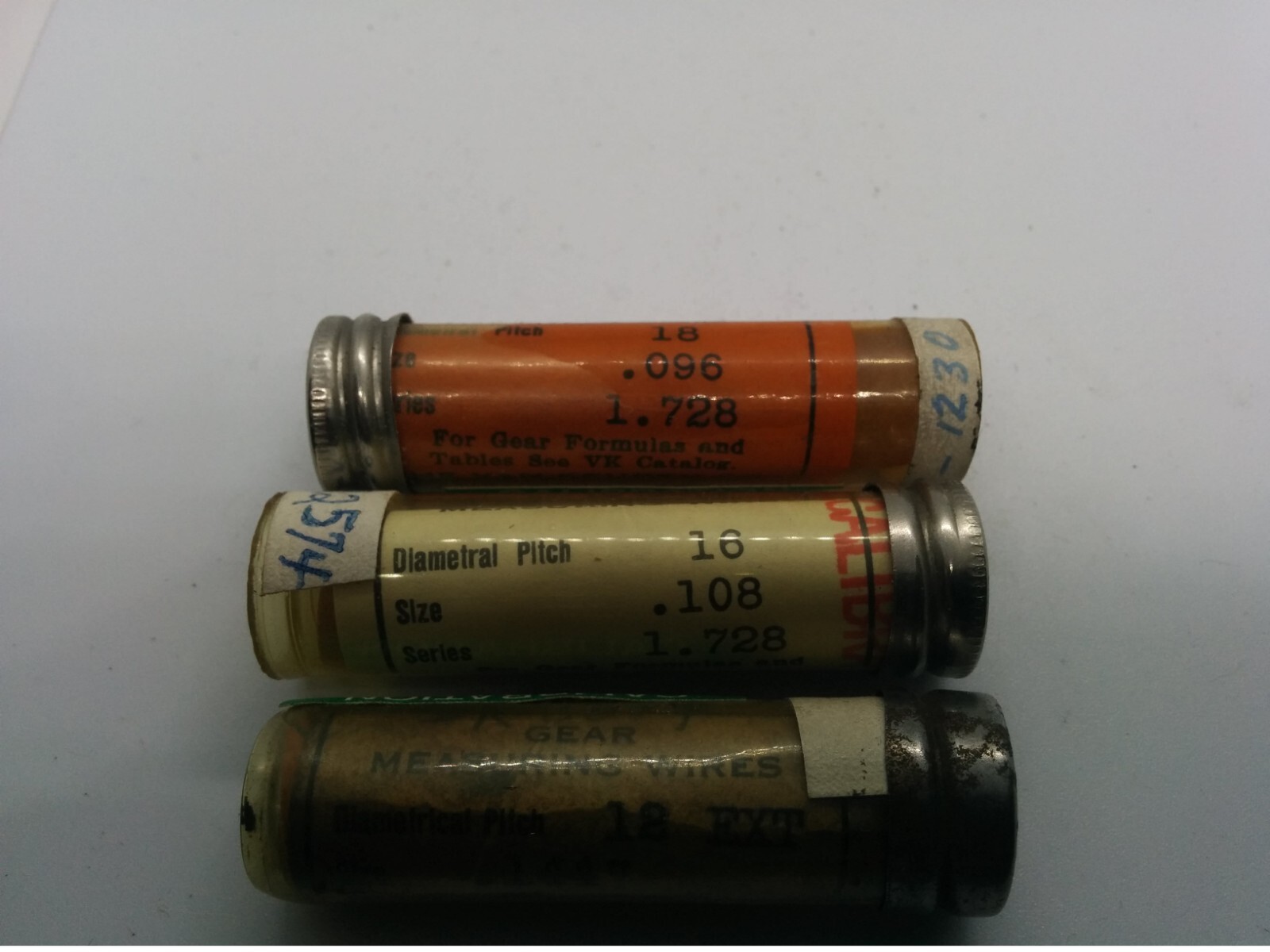 VAN KEUREN ASSORTMENT GEAR MEASURING WIRES: #12, 16, 18 (LOT OF 3) | eBay