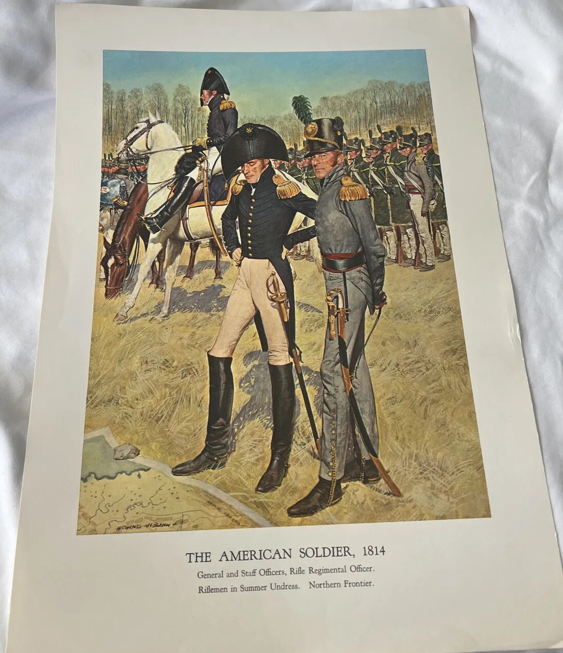 Vintage McBarron Military Art Print The American Soldier 1814 General ...