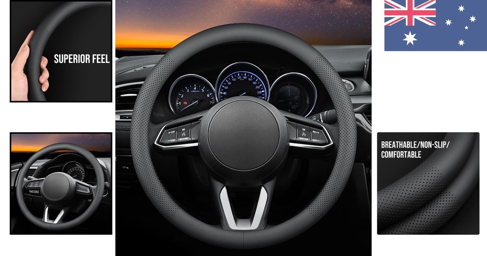 Ultimate Comfort Nappa Leather Steering Wheel Cover - Easy Install ...