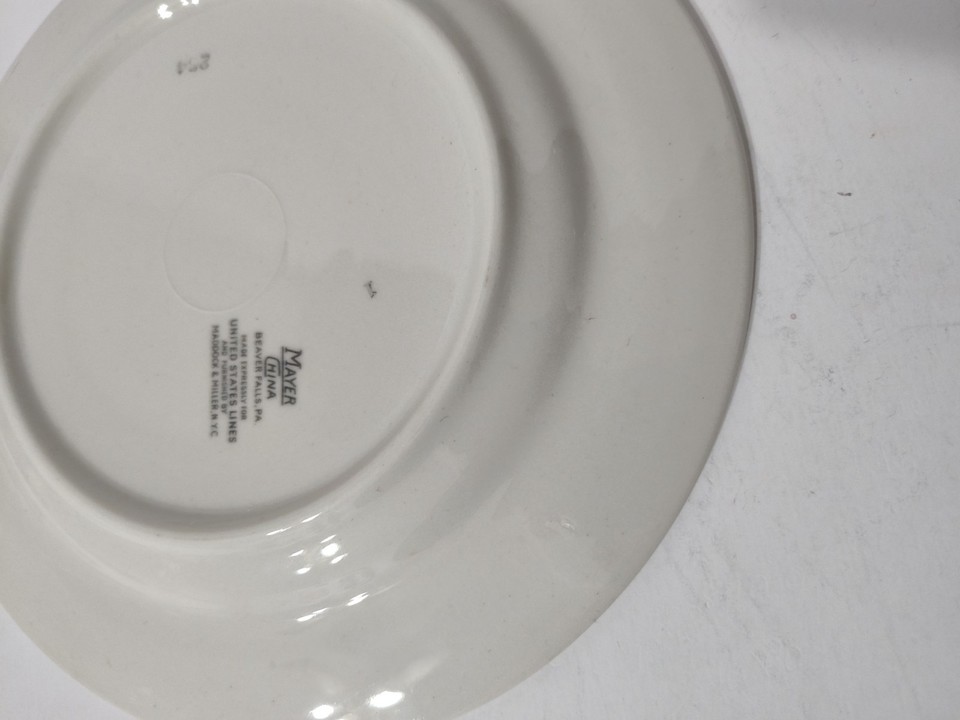 UNITED STATES LINES Mayer China Gray Stars Salad Plate ~USA | eBay