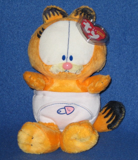 Garfield Baby Retired 2010 Ty Beanie Babie 7.5in Cat in Diaper 40829 ...