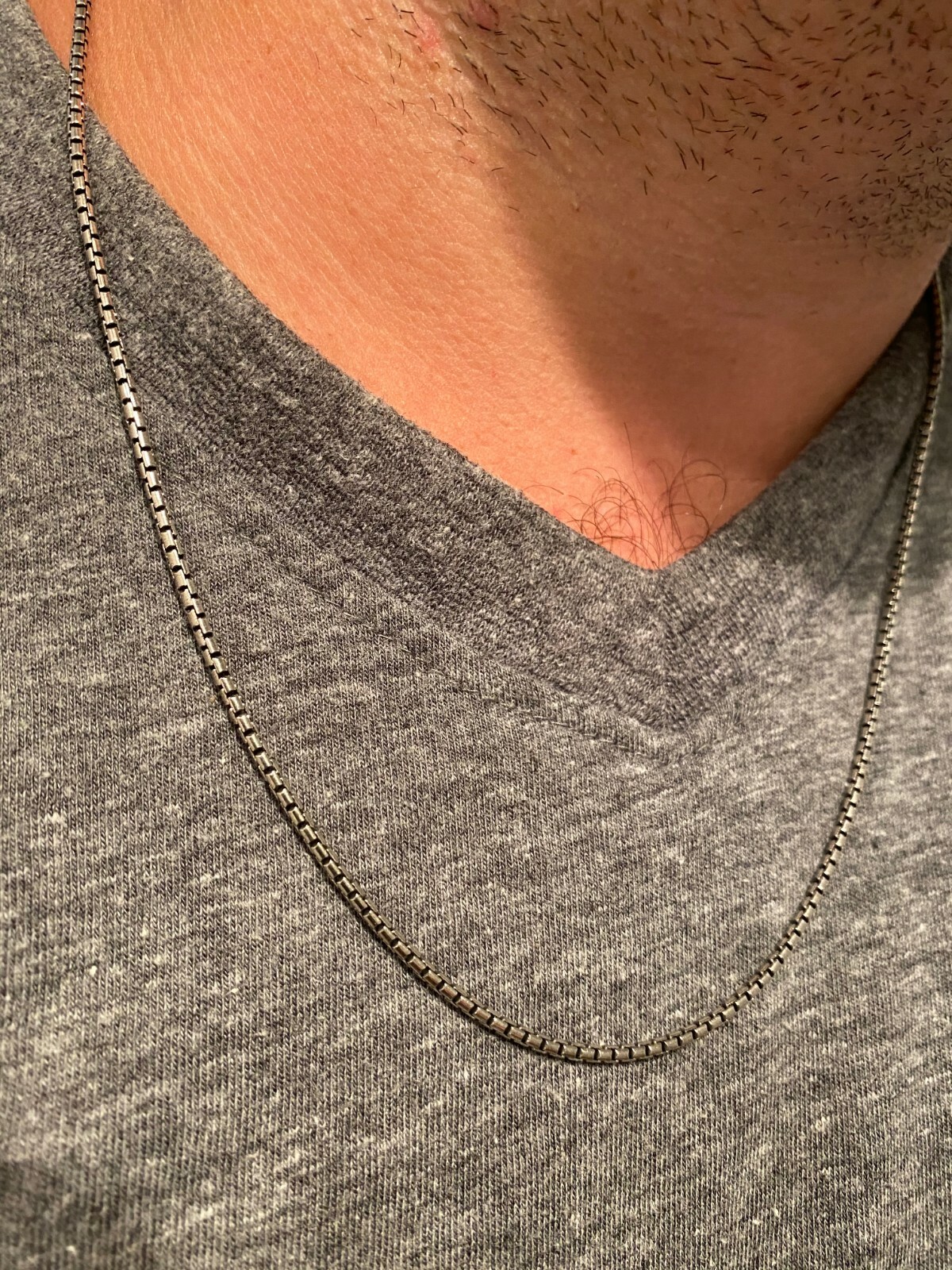 Solid 925 Sterling Silver Rounded Box Chain 2mm Necklace Black Oxidized ...