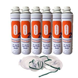 6x 10L Pure Canned Portable Oxygen In A Can Canister 1 x Mask Tubing ...