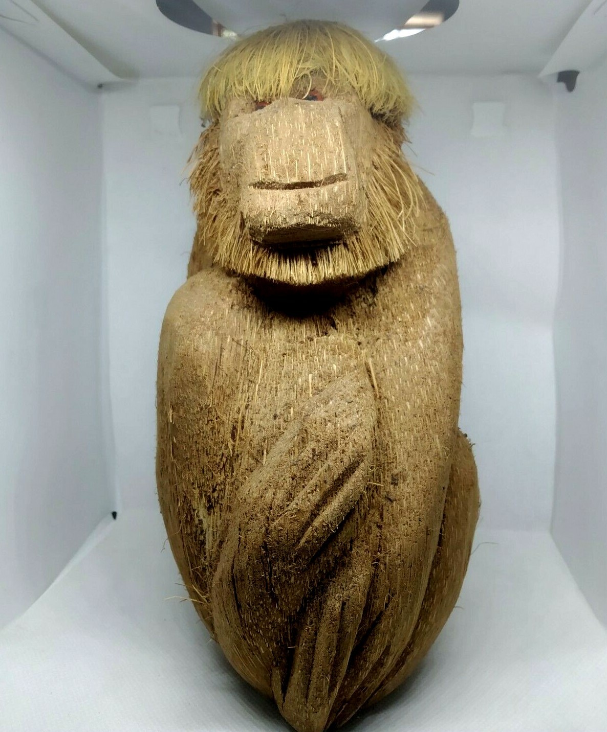 Coconut Shell Monkey Decoration Natural Handmade Wooden Eco Friendly ...