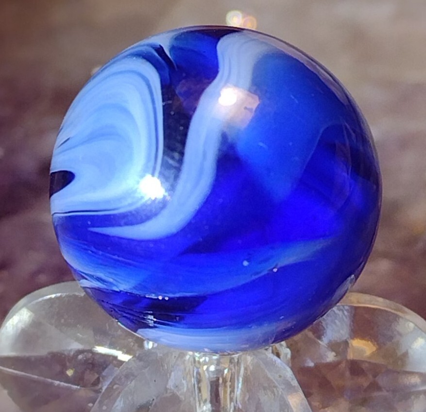.68" VINTAGE MARBLES - TRANSLUCENT BLUE GLASS- SWEET TOYS - NM+ | eBay