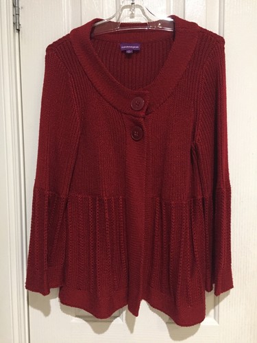 Suzanne Gray Womens Cardigan Red Knitted Size L Acrylic Knitwear ...
