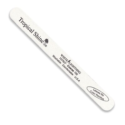 2 Pcs Tropical Shine White Lightning Nail File 100/100 #707507 - Coarse ...