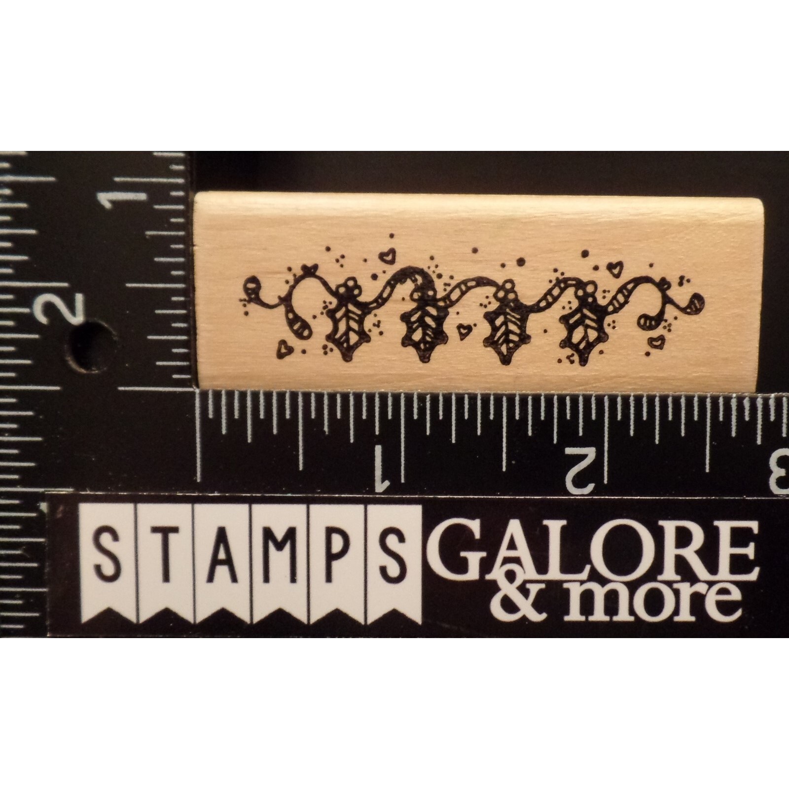 Hooks Lines & Inkers Rubber Stamps CHRISTMAS HOLLY GARLAND BORDER #T47 ...