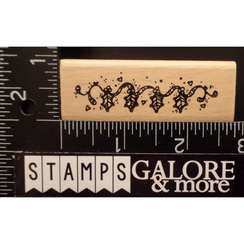 Hooks Lines & Inkers Rubber Stamps CHRISTMAS HOLLY GARLAND BORDER #T47 ...