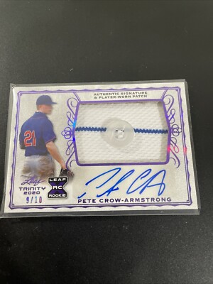 2020 Leaf Trinity Patch Auto Pete Crow-Armstrong RC 9/10 Chicago Cubs ...