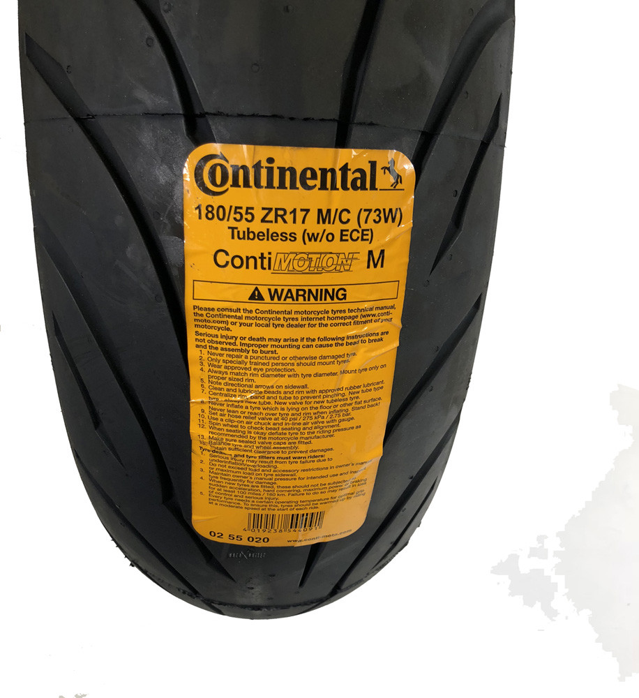 Continental 180/55ZR17 Tire Motorcycle 180/55-17 Conti Motion Rear 180 ...