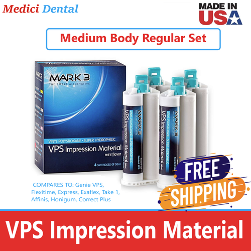 Dental Medium Body Regular Set VPS PVS Impression Material - 4 x 50ml ...