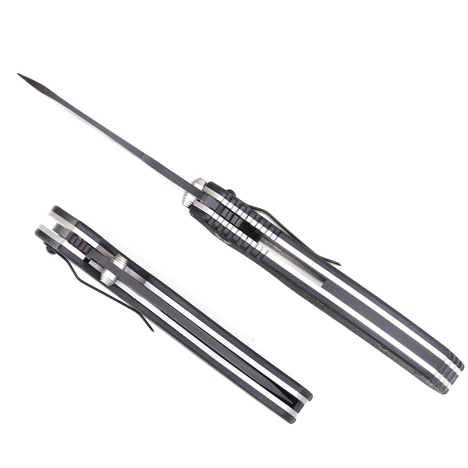 Carbon Fiber Handle Tactical Pocket Knife Survival Outdoor Camping ...