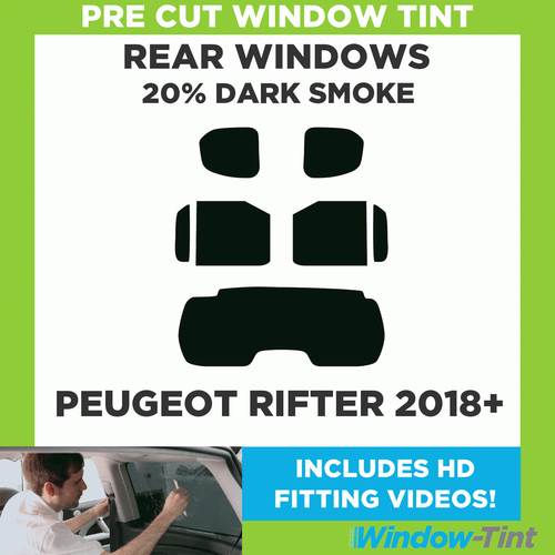 For Peugeot Rifter 2018+ Pre Cut Window Tint Kit 20% Dark Rear Car ...