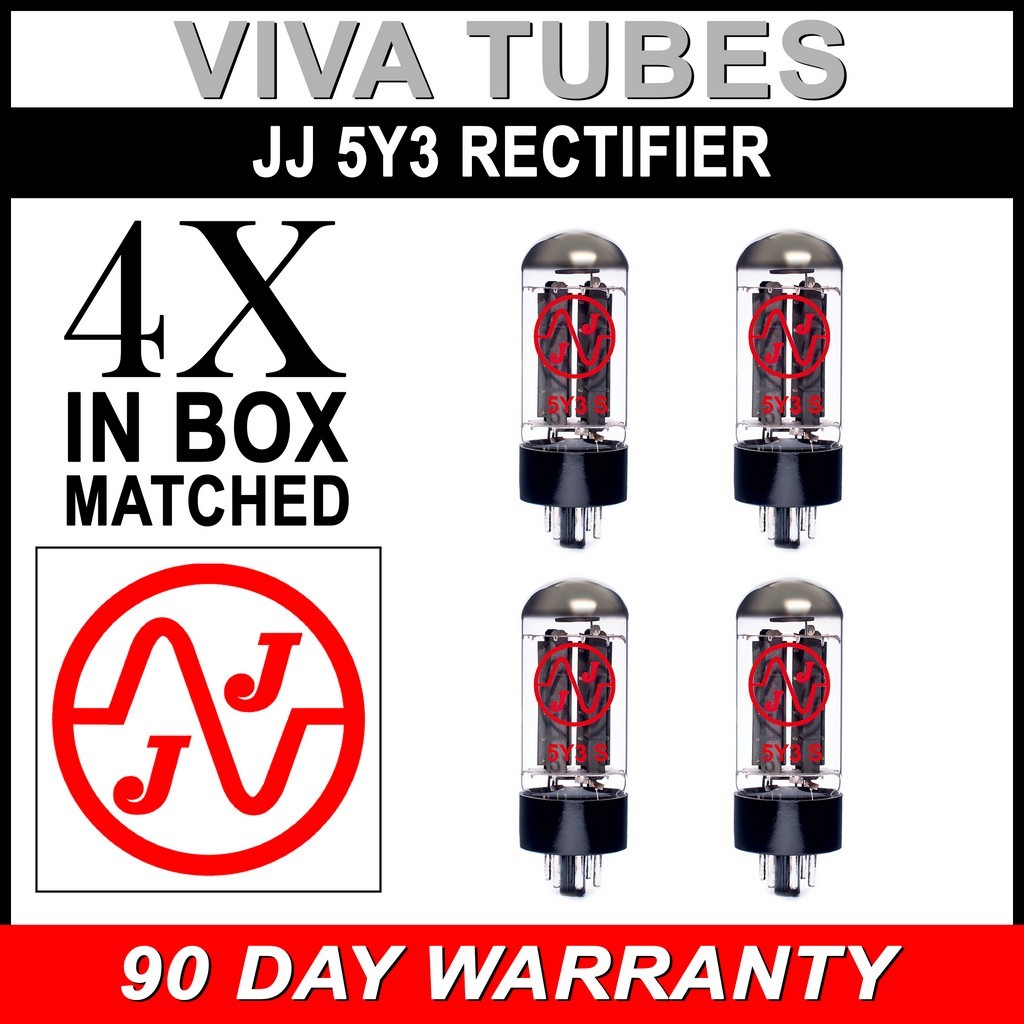 JJ Electronic Matched Quad (4) 5Y3 Rectifier Vacuum Tubes - Brand New ...