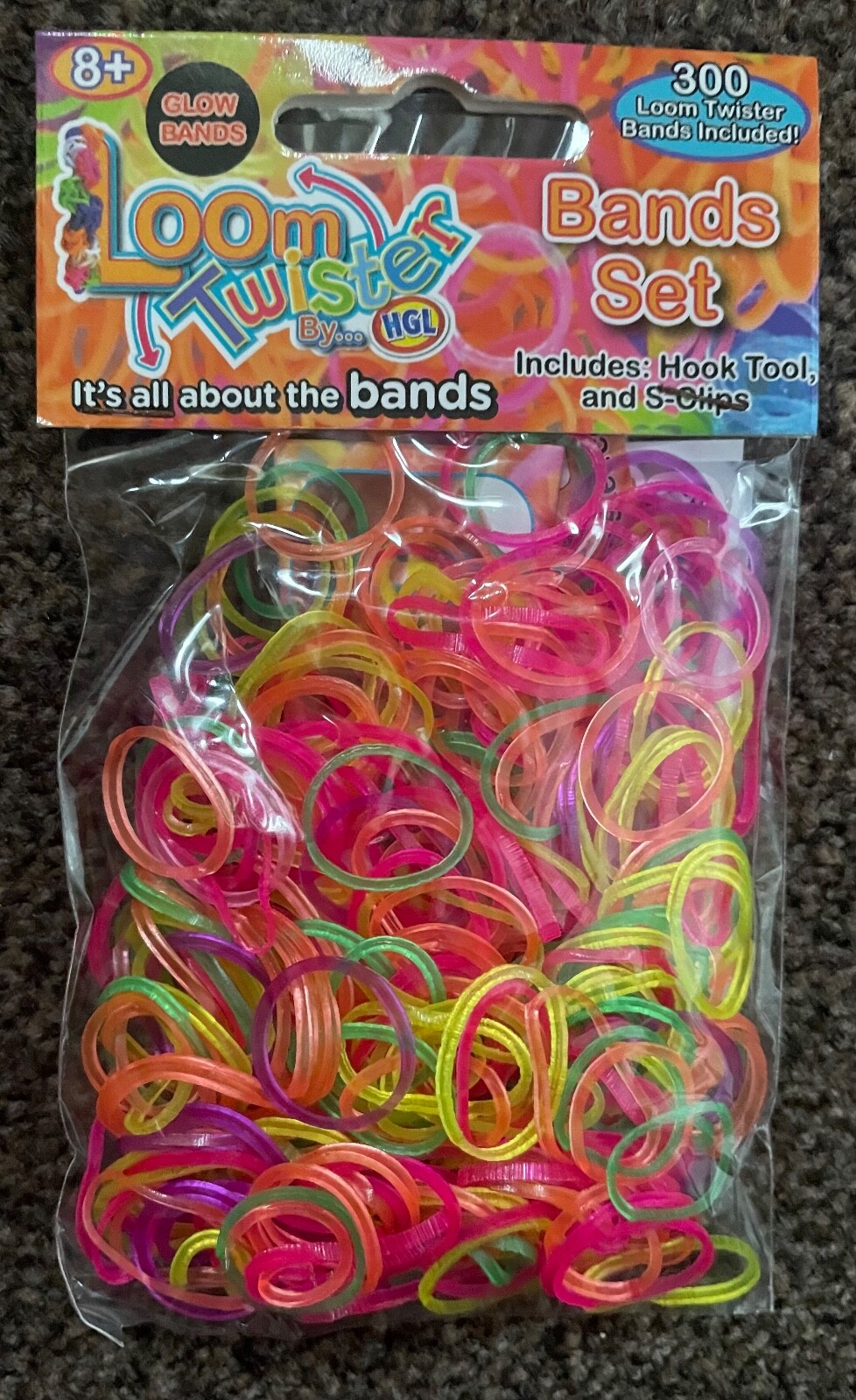 Loom Bands by HGL - 1x Packet of x300 Bands incl. plastic hook tool and ...