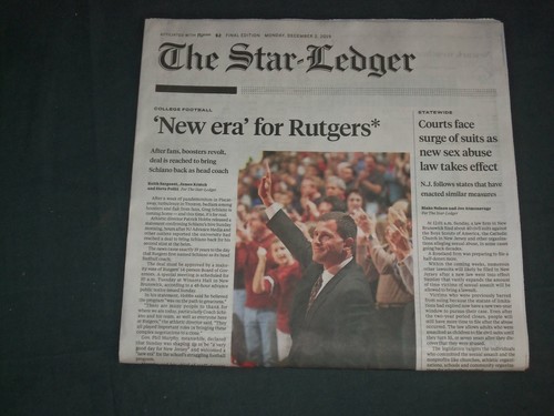 2019 DECEMBER 2 THE STAR-LEDGER NEWSPAPER - GREG SCHIANO RUTGERS DEAL ...