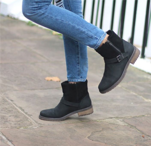 EMU Australia Roadside Women Waterproof Suede Biker Ankle Boots Merino ...