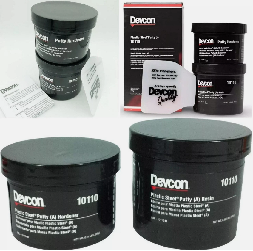 1 SET DEVCON 10110 PLASTIC STEEL PUTTY (A) 1 lb. Kit New Sealant ...