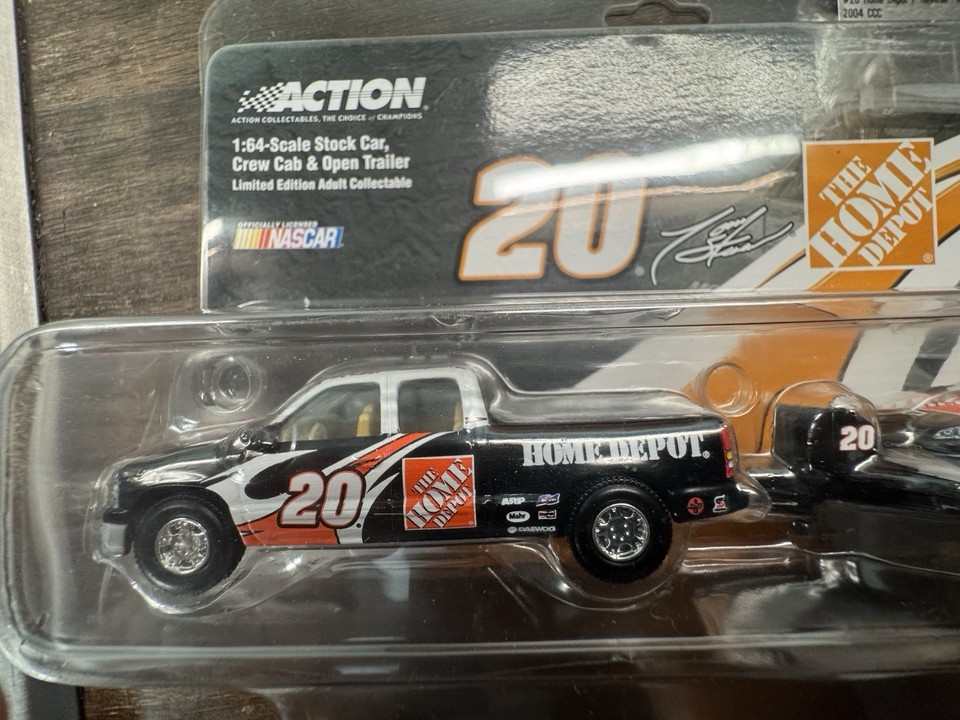 ACTION 1/64 DIECAST TONY STEWART 2004 CREW CAB TRUCK , CAR & TRAILER ...