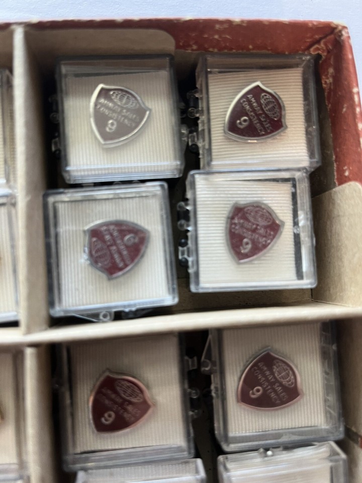 NOS HUGE LOT of 60 ~ Amway Pins ~ Personal Sales Consistency Award Pins ...