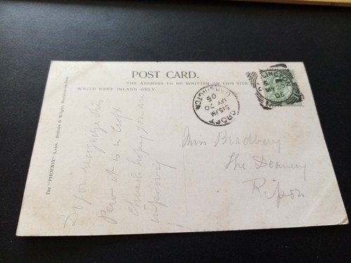POSTCARD POSTMARK SQUARE ON CIRCLE, POSTED CROFT, DARLINGTON 1905 TO ...