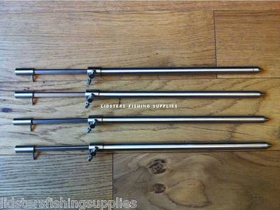 4 x New Solid Stainless Steel Bank Sticks 30-50cm Carp fishing Tackle T ...