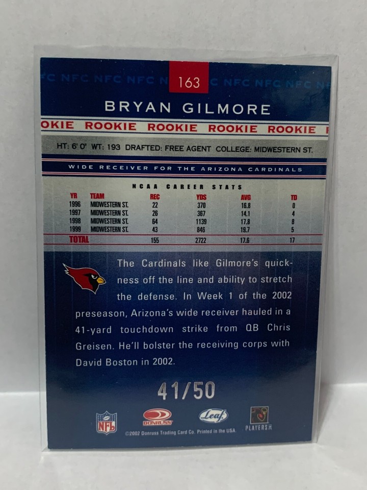 2002 Leaf Rookies and Stars Longevity #'d/50 - BRYAN GILMORE | eBay