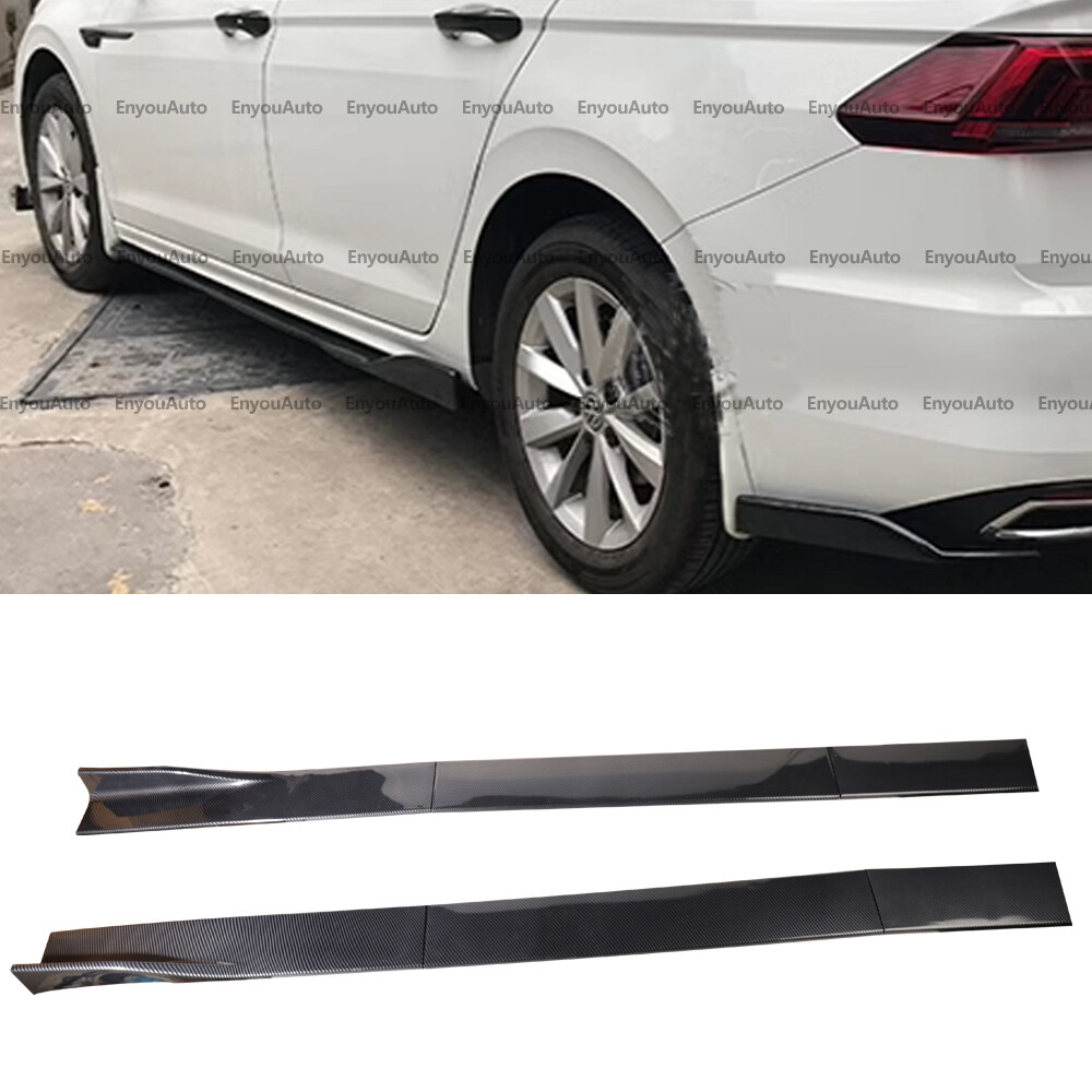 For Volkswagen Passat 86" Side Skirt Extension Rocker Splitter Carbon ...